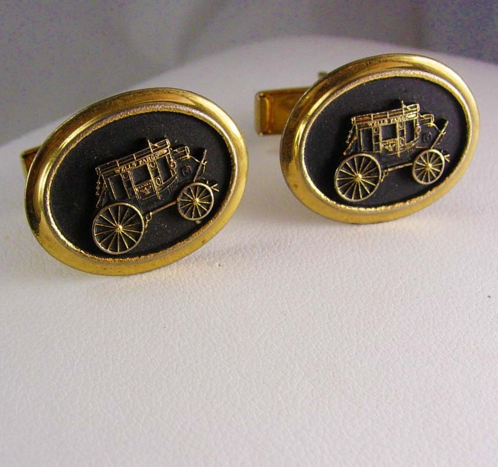 Western Union STAGE COACH Cufflinks Vintage Pat 2974381 Men’s Women’s ...