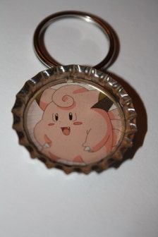 Clefairy Pokemon Bottlecap Keychain