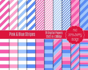 Pastel Stripes Digital Paper Scrapbook Stripe Striped