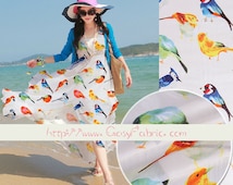 Unique bird fabric by the yard related items | Etsy