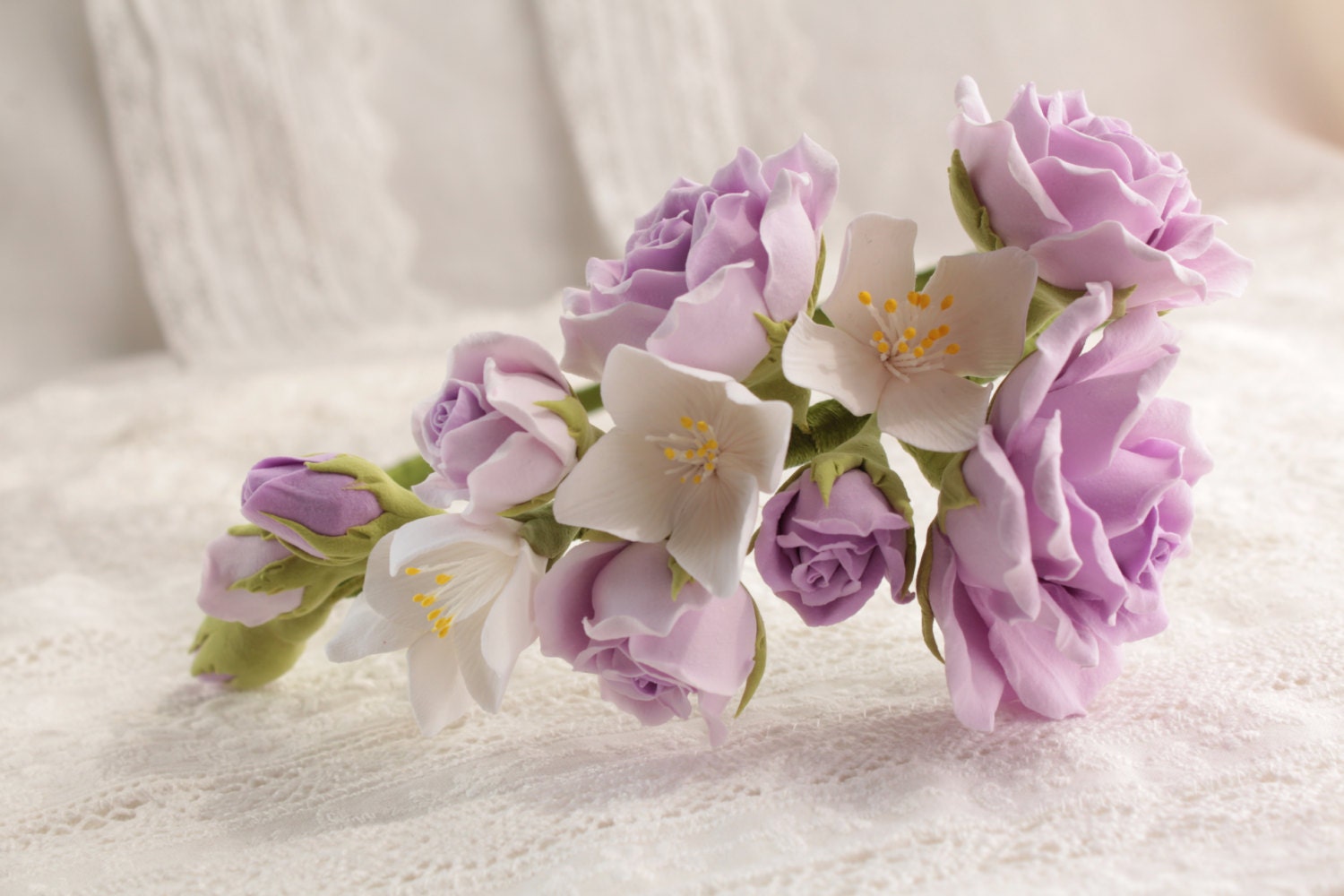 Hair Alice Band Polymer Clay Flower By Floraakkerman On Etsy
