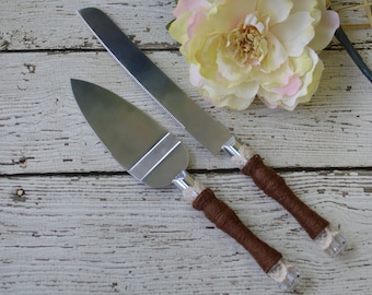 Personalized Rustic Wedding Cake Cutter And by RedHeartCreations