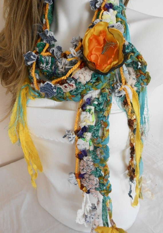 Gypsy Scarf Boho Scarf Gypsy Crochet Scarf Hippie Scarf