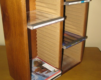 Vintage Wood CD Display Case- CD Storage- Rack- Dovetail Corners ...