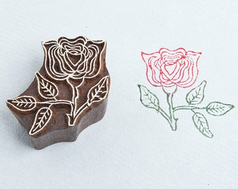 Shoe-Flower hand carved wood stamp