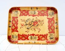 Vintage Colorful Alcohol proof Made in Japan Paper Mache Serving Tray