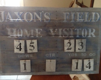 Customize your own Rustic Football vintage scoreboard