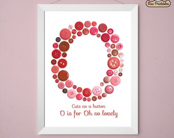 Letter I printable cute button art I is for by MissPrintables