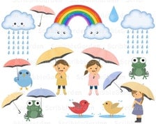 Popular items for april shower clipart on Etsy