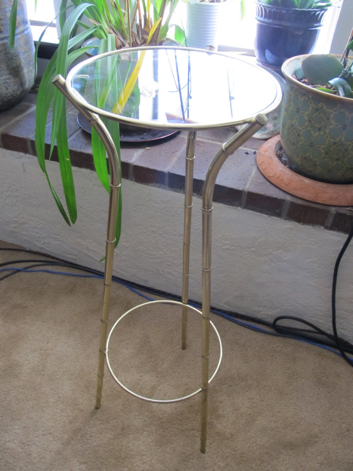Vintage Brass Bamboo and Glass Plant Stand – Haute Juice