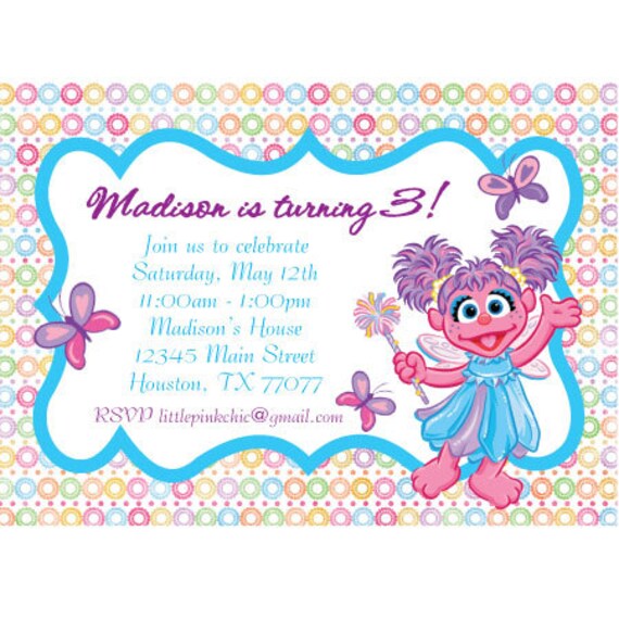 Abby Cadabby Birthday Invitation By Pinkchicinvitations On Etsy