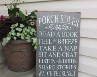 SUMMER,FALL, CHRISTMAS Garden Guys gift Porch Rules Sign,Patio Rules ...