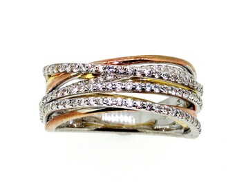 Popular items for three tone ring on Etsy