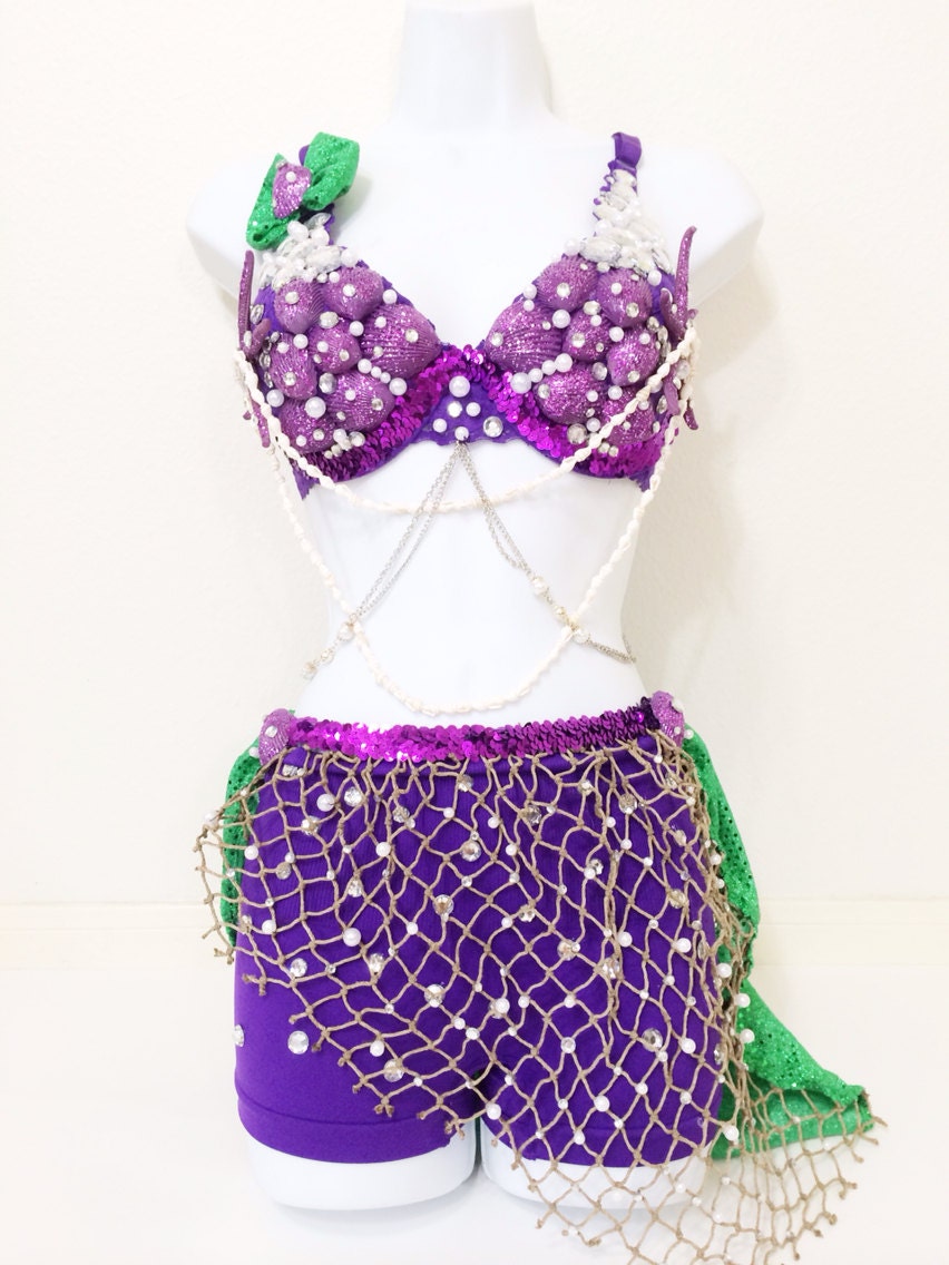 Purple Mermaid Costume Rave Attire Festival By Rolitacouture