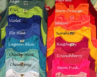 Monogrammed Tank Top - Comfort Colors (Traditional Monogram Placement)