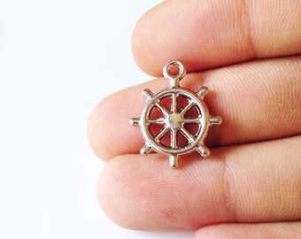 Ship wheel pendant | Etsy