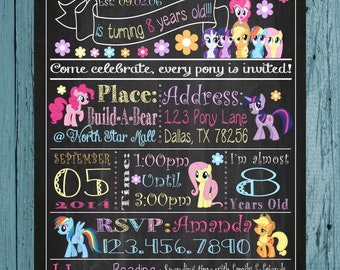 MLP MY Little Pony my little ponies chalkboard chalk invitation wall ...