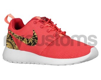 Nike Roshe Run Fusion Red Metallic Gold Floral Supreme V2 Edition ...