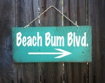 Popular items for beach bum sign on Etsy