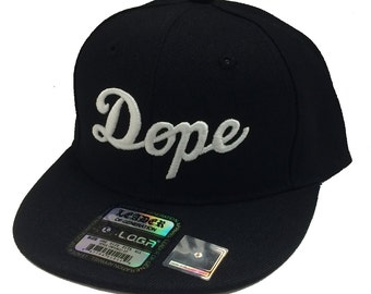 Kids Youth Flat Bill Snapback 3D "Dope" Black