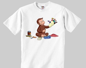 Popular items for curious george shirt on Etsy
