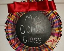 Crayon and chalkboard wreath