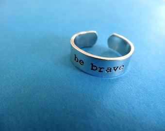 Personalized Hand Stamped Ring Sterling Silver