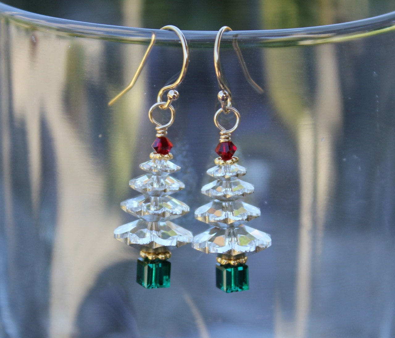 Sparkly Swarovski Crystal Christmas Tree 14k gold filled