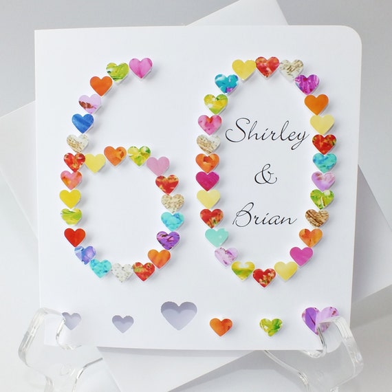 60th Wedding Anniversary Card Handmade Diamond Wedding 60th Wedding Anniversary Card Handmade Diamond Wedding