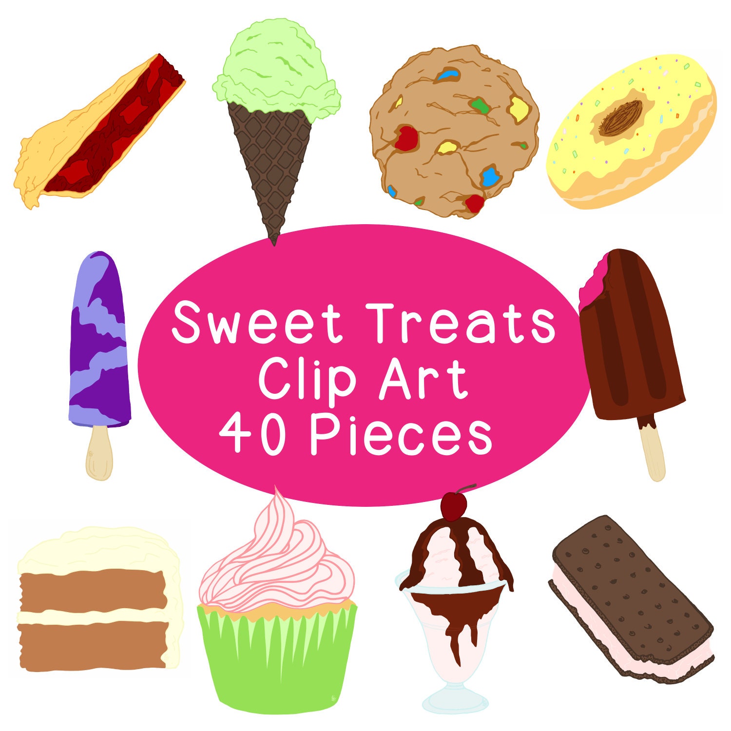 Sweet Treats Clip Art Bundle Desserts Ice Cream Bars