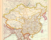 Items similar to 1930s Large Antique Map of China, Political Division ...