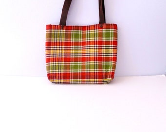 Popular items for plaid tote bag on Etsy