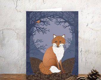 Fox card | Etsy
