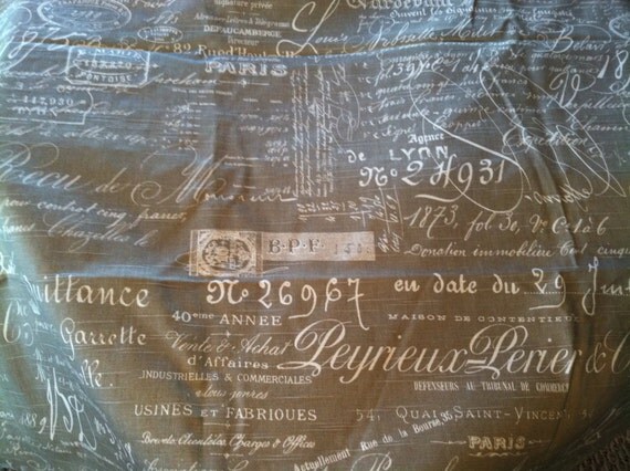 French Script Fabric by the Yard 2 yards