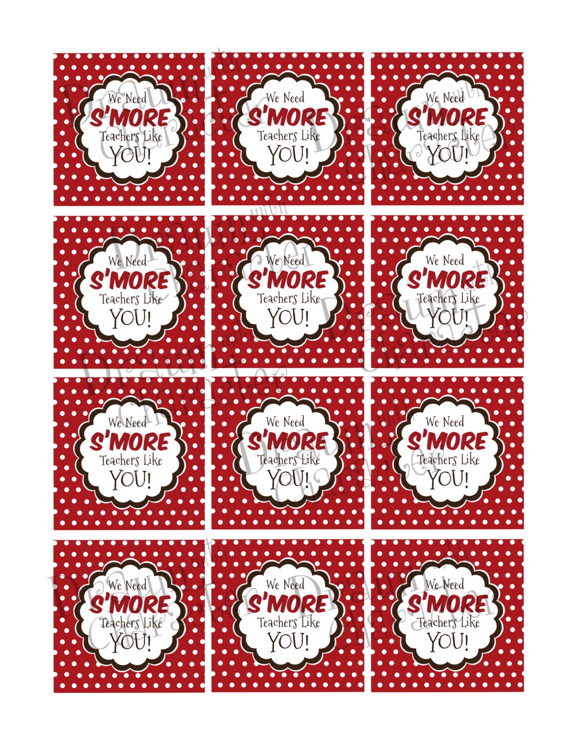 Gift Tags Cupcake Topper Circles Set of 12 We Need