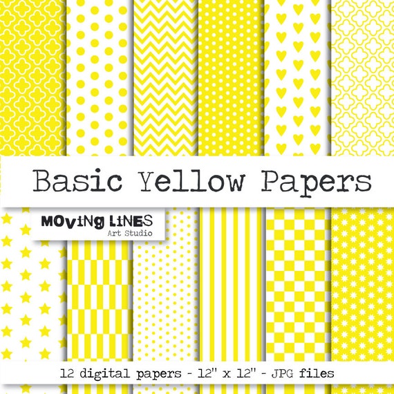 Items similar to Bright Yellow Digital Paper, Sunny Wallpaper, Origami ...