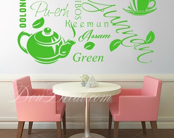 Tea cup wall decal | Etsy