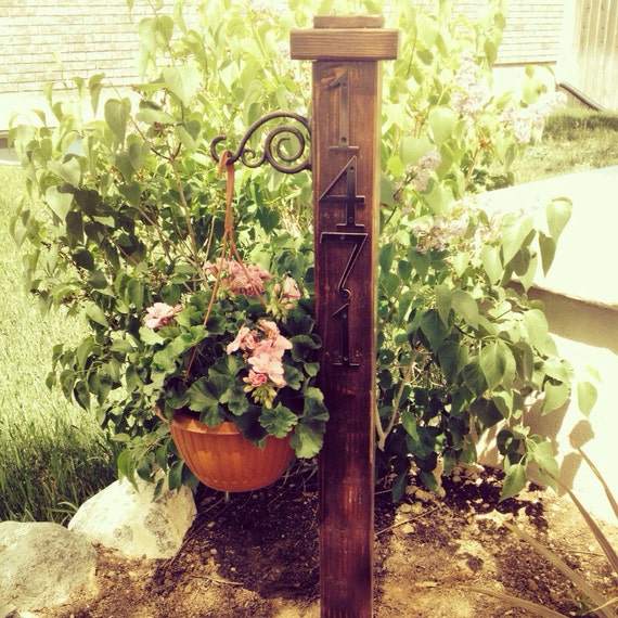 Address Planter Post Address Display by CottageCountryCorner
