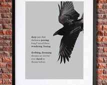 Unique the raven quotes related items | Etsy