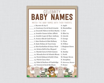 Celebrity Baby Shower Game Printable Celebrity Baby Name