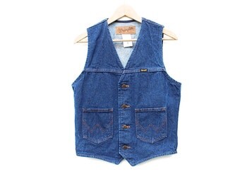 Popular items for denim jean vest on Etsy