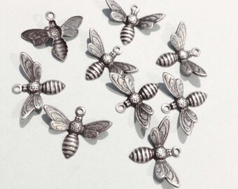 Popular items for silver bee charms on Etsy