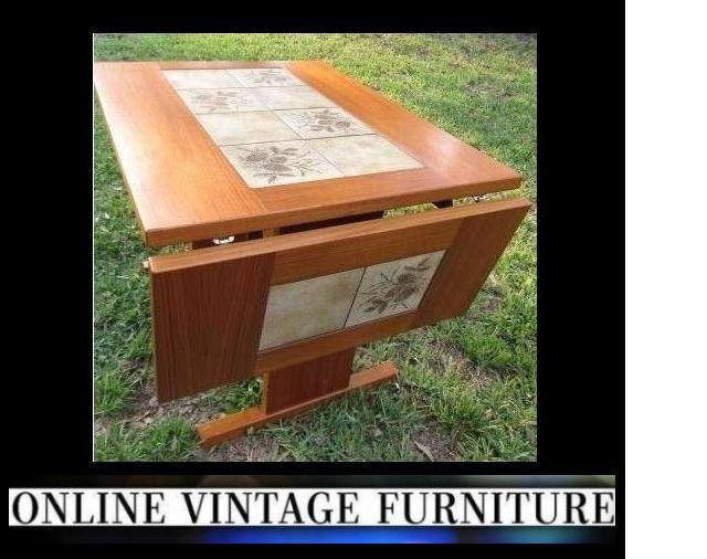 1980s DANISH Drop Leaf Table dining conference work desk teak denmark ...