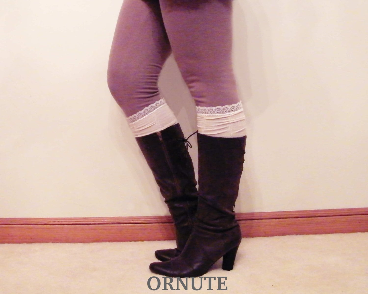 SALE Knee High Lace Boot Socks Women/Teen Lacey Socks with