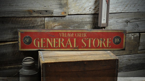 Custom General Store Sign Rustic Hand Made Vintage Wooden