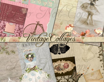 Unique collage paper pack related items | Etsy