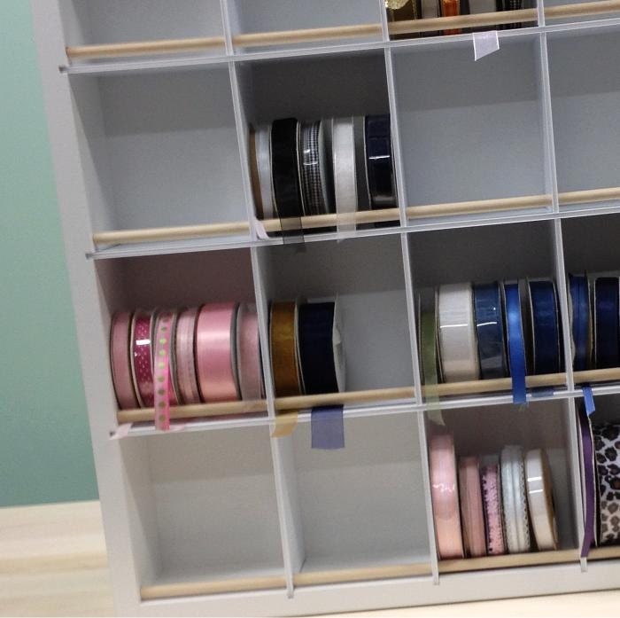 Pro Ribbon Spool Organizer no dowels easy to use by organizemore