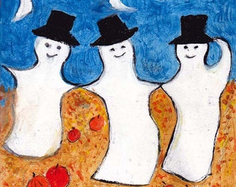 Ghost Dance Halloween Folk Art Print