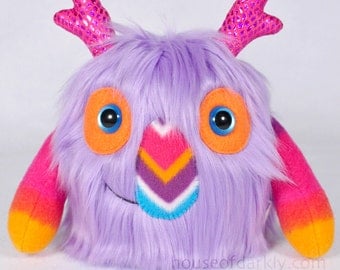 Mackie the MonsterFriend unique furry monster plush light purple with ...