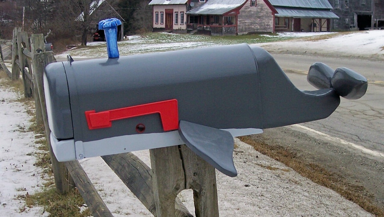 Sperm whale with blow hole fish custom mailbox whale mail box